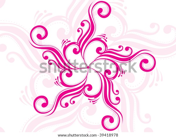Pink Curve Flower Pattern Tattoo Stock Vector (Royalty Free) 39418978 ...