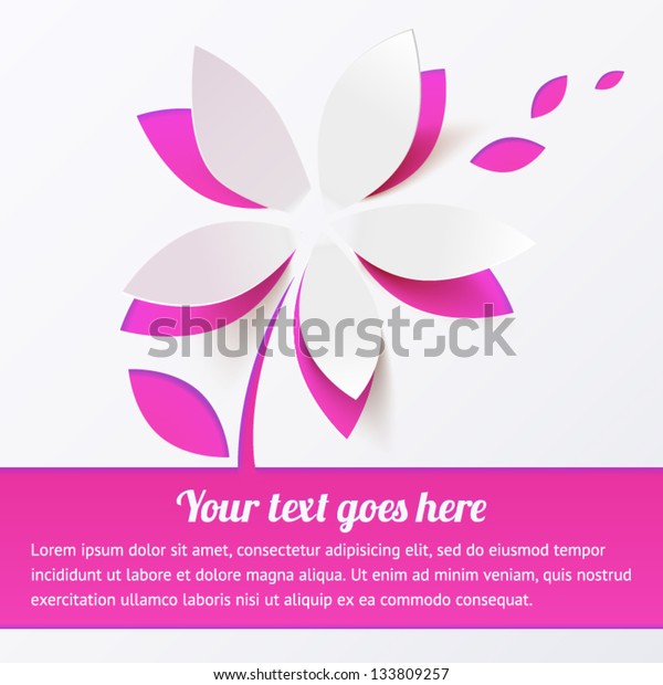 Pink Cutout Paper Flower Vector Greeting Stock Vector (Royalty Free ...