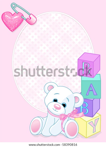 Pink Design Teddy Bear Word Baby Stock Vector (Royalty Free) 58390816 ...