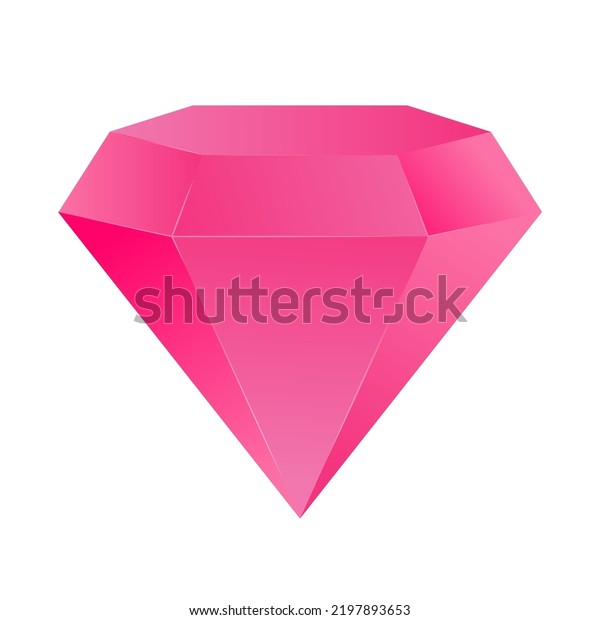 Pink Diamond Icon Vector Illustration Isolated Stock Vector (Royalty ...