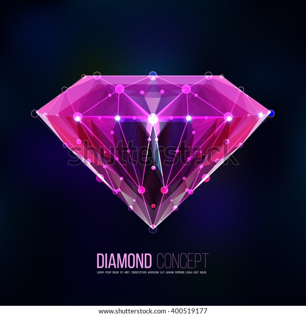 Pink Diamondvector Shape Color Pink Diamond Stock Vector (Royalty Free ...
