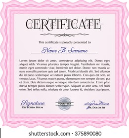 Pink Diploma Background Border Frame Good Stock Vector (Royalty Free ...