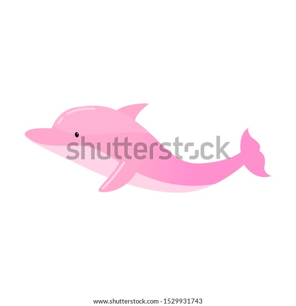 Delfín rosado saltando. Ilustración de vectores: vector de stock (libre ...