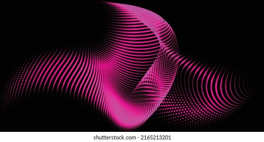 Pink Dot Wave Black Background Stock Vector (Royalty Free) 2165213201 ...