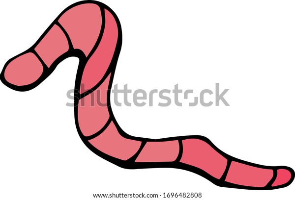 Pink Earthworm On White Background Vector Stock Vector (Royalty Free ...