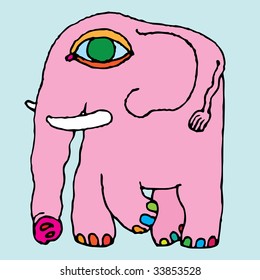 Pink Elephant Simple Hand Drawing Stock Vector (Royalty Free) 33853528 ...