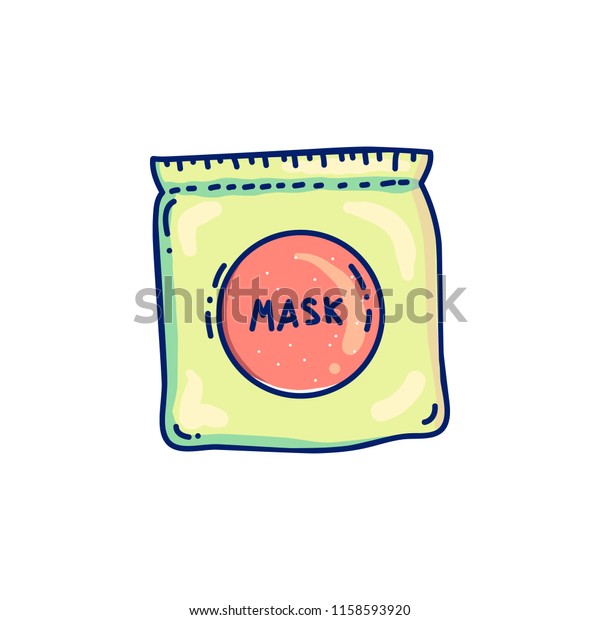 Pink Face Mask Cartoon Style Cosmetic Stock Vector (Royalty Free ...