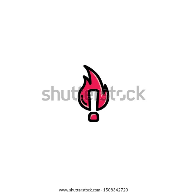 Pink Fire Exclamation Logo Mark Stock Vector (Royalty Free) 1508342720 ...