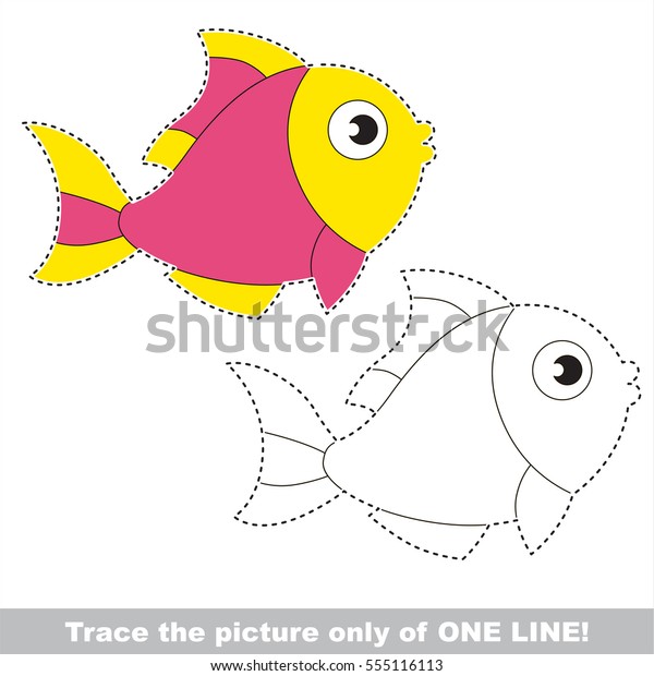 Pink Fish Be Traced Only One Stock Vector (Royalty Free) 555116113
