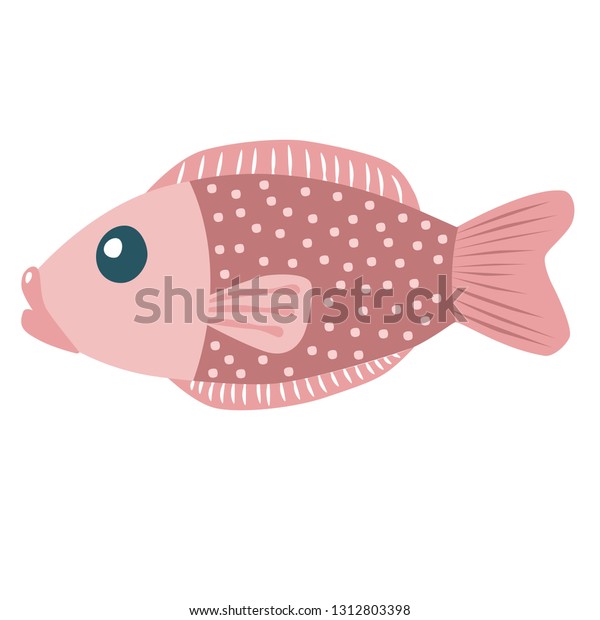 Pink Fish Vector Icon Illustration Stock Vector (Royalty Free ...
