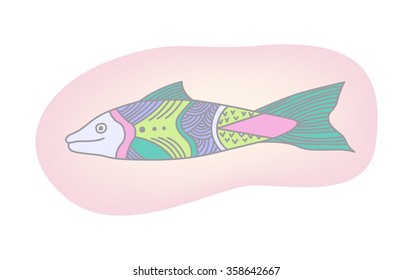 Pink Fish Vector Illustration Stock Vector (Royalty Free) 358642667 ...