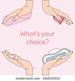 Pink Flat Poster Menstrual Cups Pad Stock Vector (Royalty Free) 1564155553