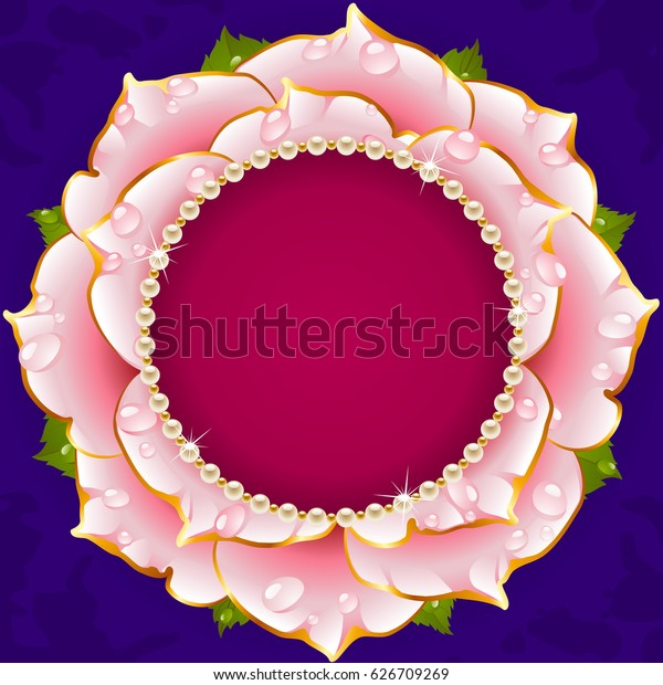 Pink Floral Circle Frame Flower Rose Stock Vector (Royalty Free ...