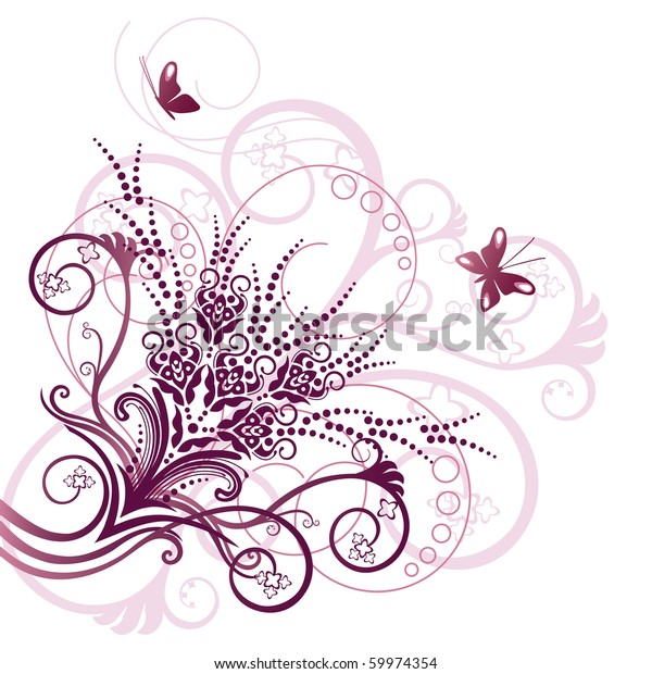 Pink Floral Corner Design Element Stock Vector (Royalty Free) 59974354 ...