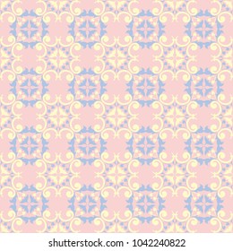 Pink Floral Seamless Pattern Light Blue Stock Vector (Royalty Free ...