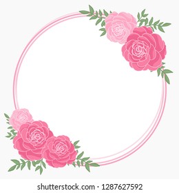 Pink Flower Frame Stock Vector (Royalty Free) 1287627592 | Shutterstock