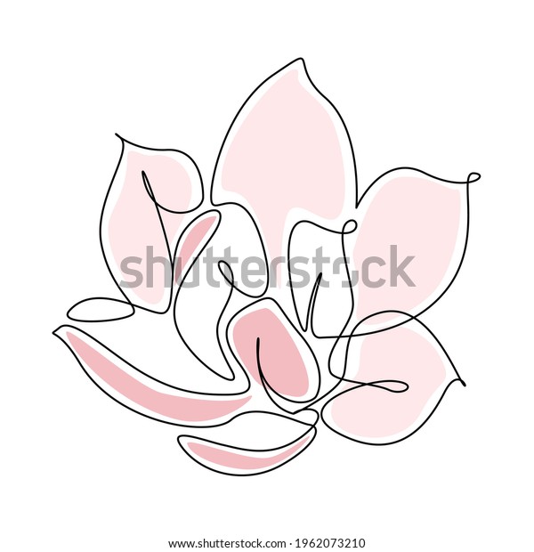Pink Flower One Line Art Style Stock Vector (Royalty Free) 1962073210 ...