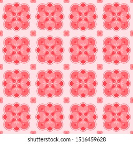 Pink Flowers Seamless Pattern Tile Pink Stock Vector (Royalty Free ...