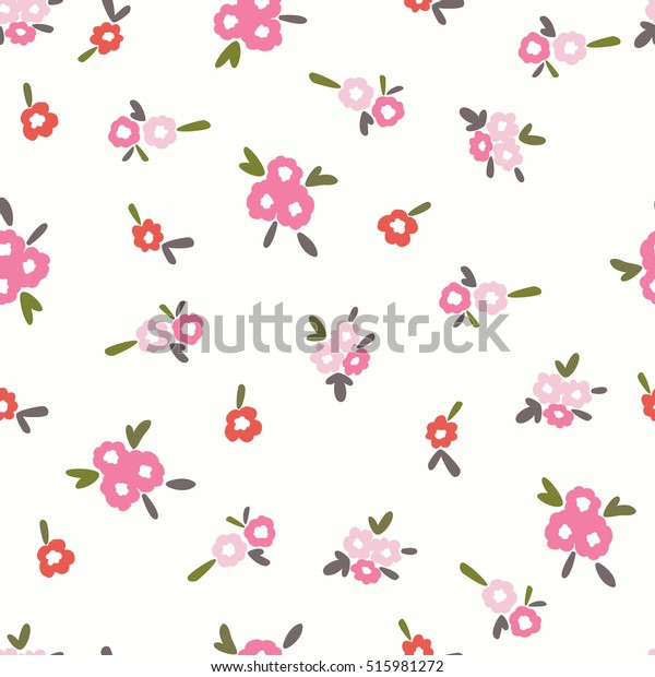 Pink Flowers Small Floral Pattern Graphic Stock Vector (Royalty Free ...