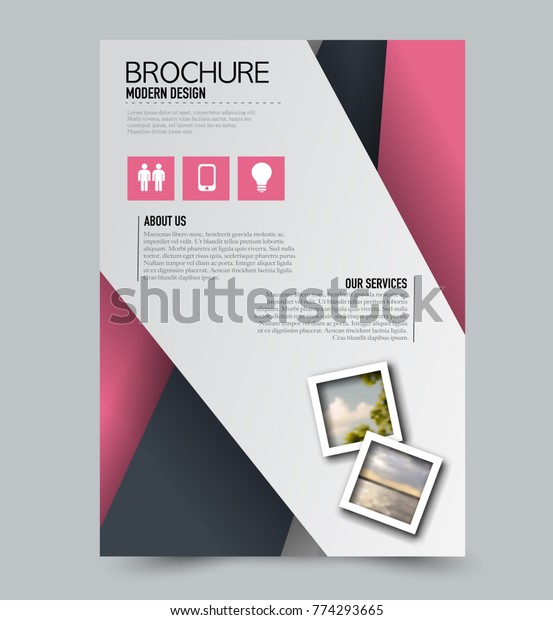 Pink Flyer Design Template Built Images Stock Vector (Royalty Free ...