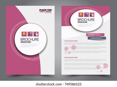 Pink Flyer Vector Design Template Set Stock Vector (Royalty Free ...