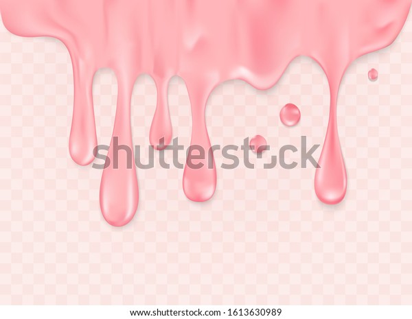 Pink Frosting Dripping Horizontal Border Transparent Stock Vector ...