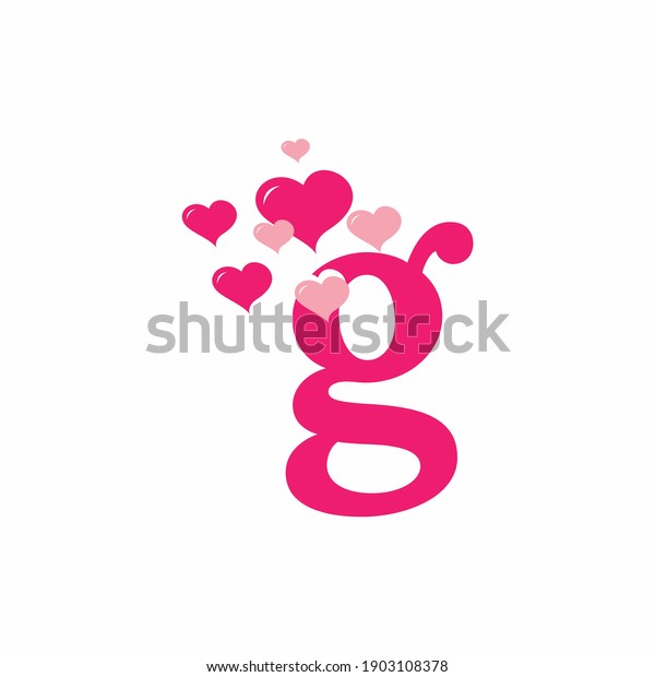 Pink G Initial Letter Love Sign Stock Vector (Royalty Free) 1903108378 ...