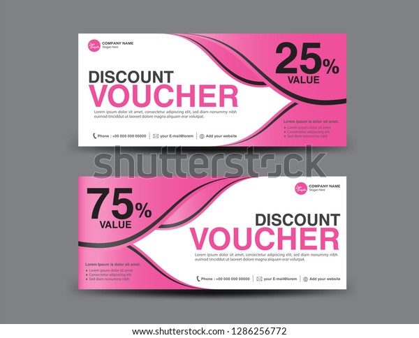 Pink Gift Voucher Template Coupon Design Stock Vector (Royalty Free ...