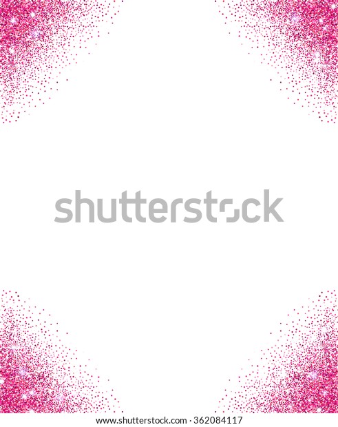 Pink Glitter Frame Sparkles On White 库存矢量图（免版税）362084117