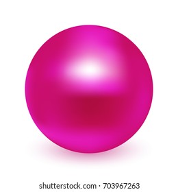 Pink Glossy Sphere Isolated On White Stock Vector (Royalty Free ...