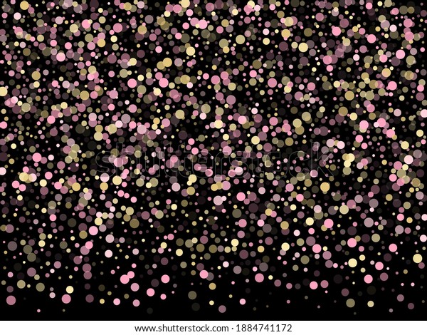 Pink Gold Confetti Circle Decoration Party Stock Vector (Royalty Free ...
