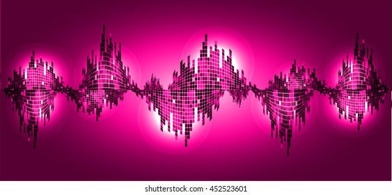 Pink Graphic Equalizer Display Sound Wave: เวกเตอร์สต็อก (ปลอดค่า ...
