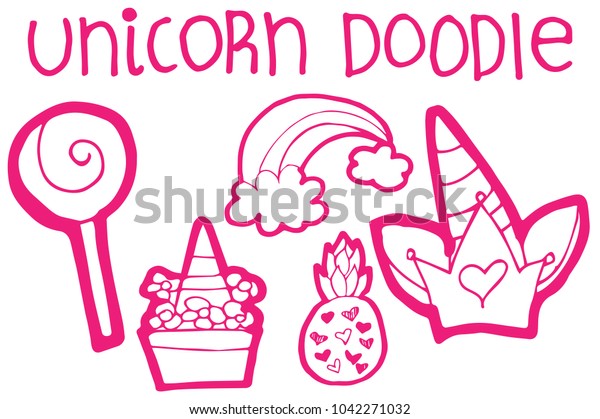 Pink Hand Drawing Sketch Doodle On Stock Vector (Royalty Free ...