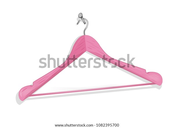 Pink Hanger Pink Hanger On White Stock Vector (Royalty Free) 1082395700 ...