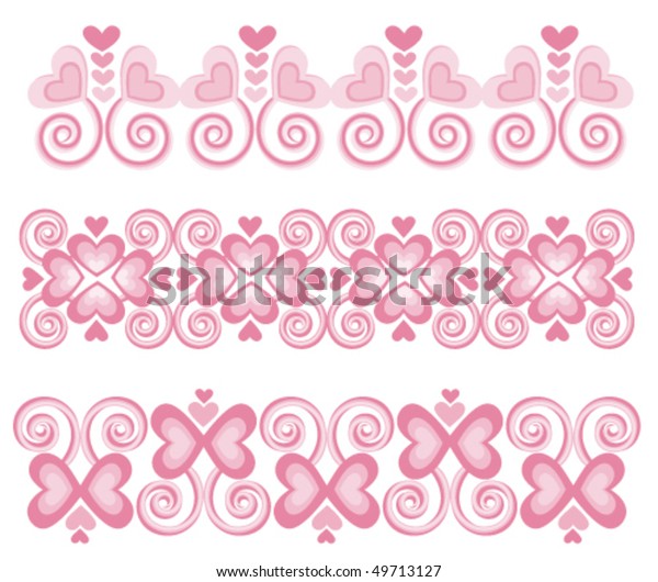 Pink Heart Borders 1 Stock Vector (Royalty Free) 49713127 | Shutterstock