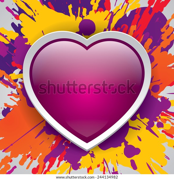 Pink Heart Paint Color Explosion Bright Stock Vector (Royalty Free ...