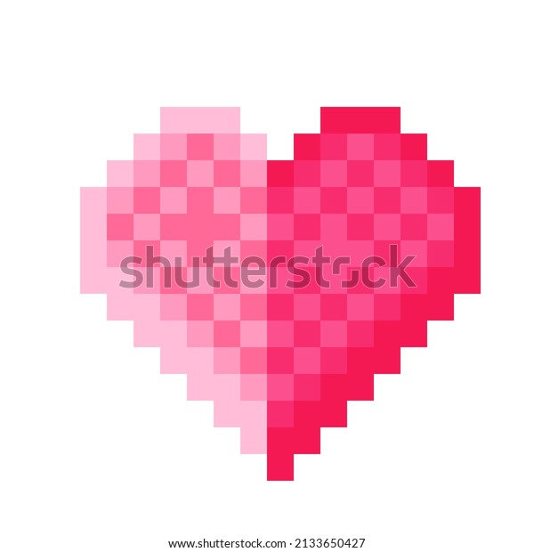 Pink Heart Pixel Art Vector Illustration: เวกเตอร์สต็อก (ปลอดค่า ...