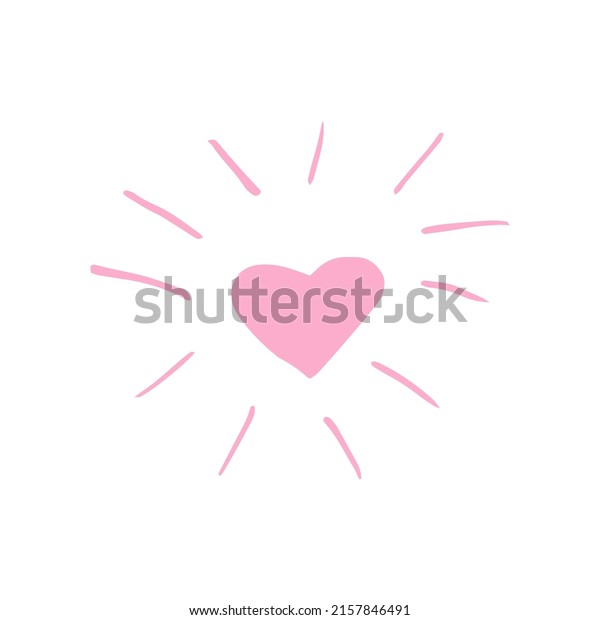 Pink Heart Vector Illustration Hand Drawn Stock Vector (Royalty Free ...