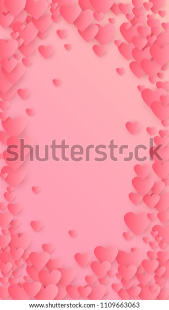 Pink Hearts Falling On Pink Background Stock Vector (Royalty Free ...