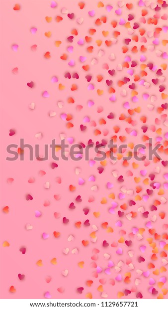 Pink Hearts Falling On Pink Background Stock Vector (Royalty Free ...