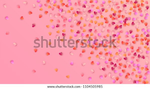 Pink Hearts Falling On White Background Stock Vector (Royalty Free ...