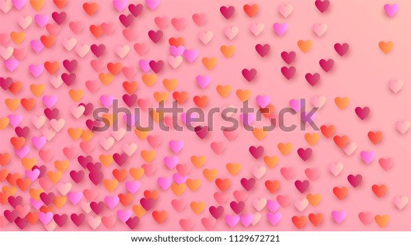 Pink Hearts Falling On White Background Stock Vector (Royalty Free ...
