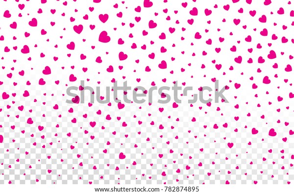 Pink Hearts Petals Falling On White Stock Vector (Royalty Free ...
