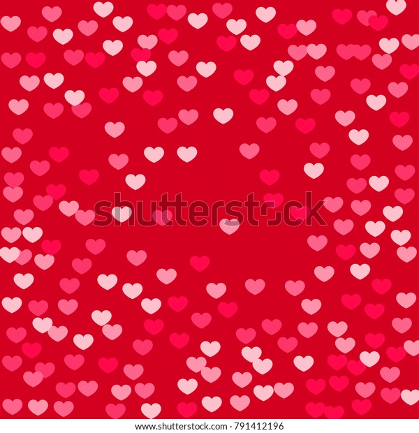 Pink Hearts Random Falling On Red Stock Vector (Royalty Free) 791412196 ...