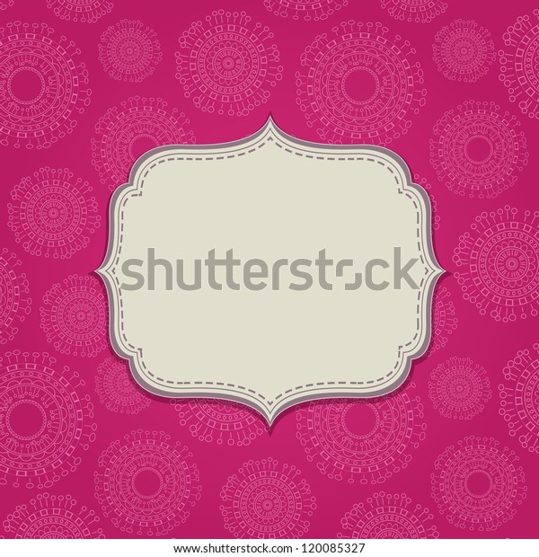 Pink Invitation Card Blank Label Abstract Stock Vector (Royalty Free ...