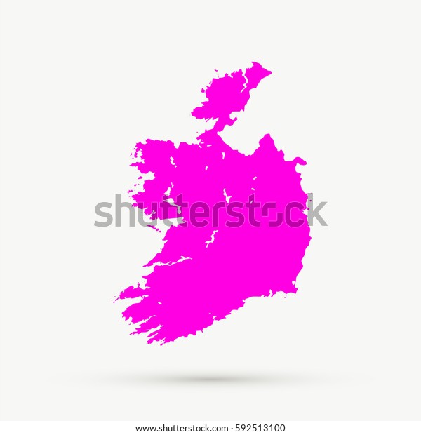 Pink Ireland Map Illustration Stock Vector (Royalty Free) 592513100 ...