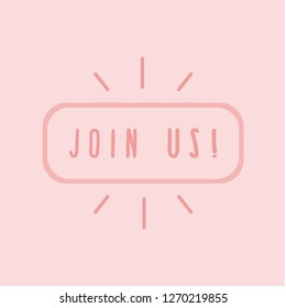Pink Join Us Go Action Button Stock Vector (Royalty Free) 1270219855 ...