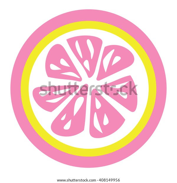 Pink Lemon Yellow Isolated On White Stock Vector (Royalty Free) 408149956