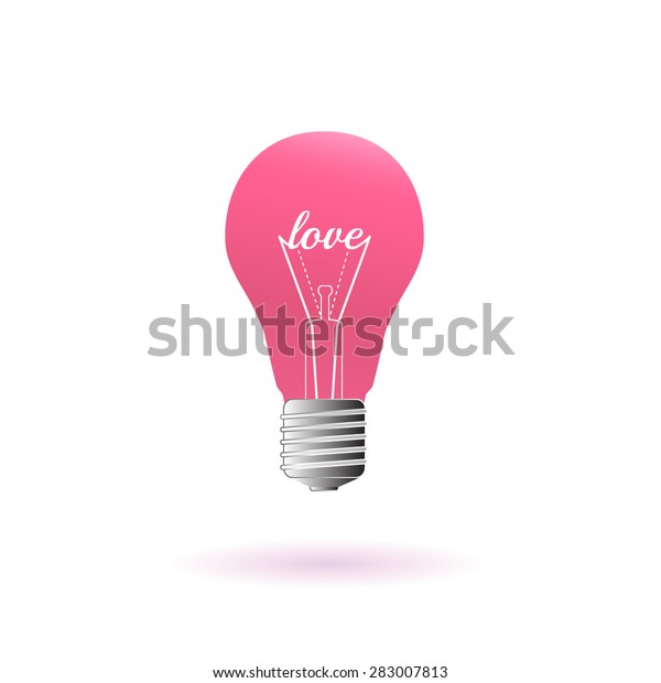 Pink Light Bulb Vector Icon Stock Vector (Royalty Free) 283007813