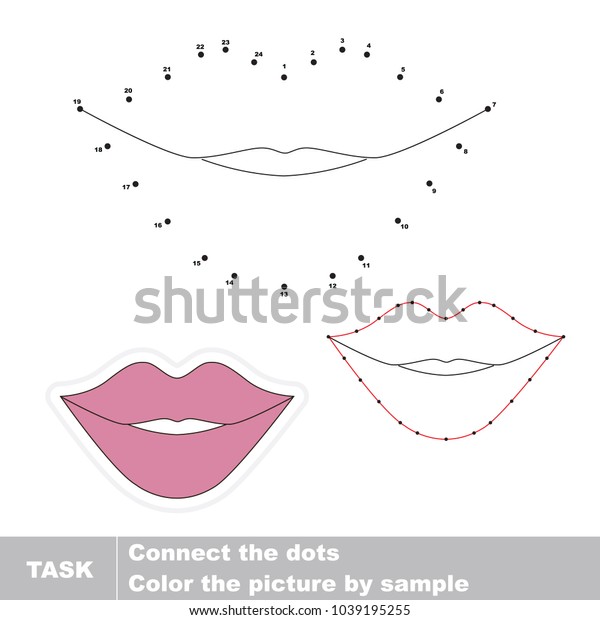 Pink Lips Dot Dot Educational Game Stock Vector (Royalty Free ...